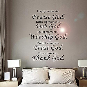 Wall Vinyl Decal Quote Sign Christian Praise God DIY Art Sticker Home Wall Decor