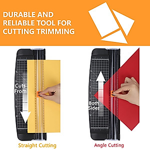 TCHENSWZ A4 Paper Cutter,Portable Paper Trimmer，12 Inch Paper Slicer Scrapbooking Tool with Automatic Security Safeguard and Side Ruler for Craft Paper, Coupon, Label and Cardstock, Black