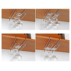 DOITOOL Wall Mounted Stemware Rack, Glass Hanger, 15 in L x 10 in W x 6 in H, Silver