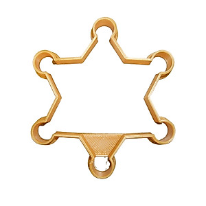 SHERIFF BADGE 6 POINT STAR WILD WEST THEME OUTLINE COOKIE CUTTER MADE IN USA PR892