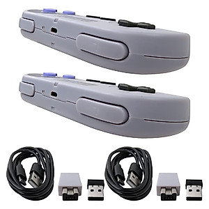 USonline911 2 Pcs 2.4GHz Wireless Gamepad Controller For Super Nintendo NES & SNES classic mini Wireless Console controller joystick games