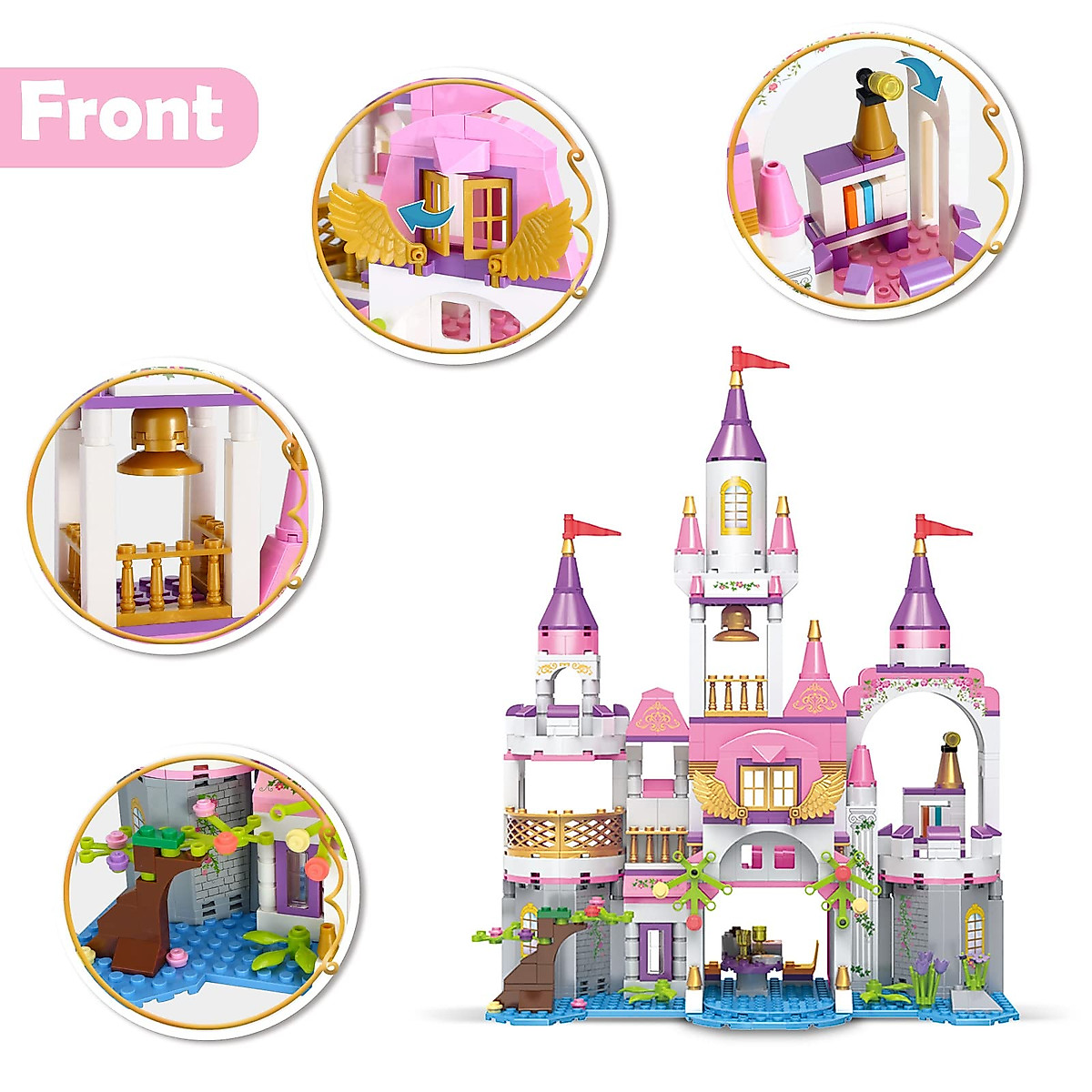 BRICK STORY Dream Girls Princess Castle with Carriage Building Blocks 516 Pieces Pink Castle Toys for Girls 6-12 Years Old Palace Creative STEM Building Toys Gift for Kids Birthday Christmas