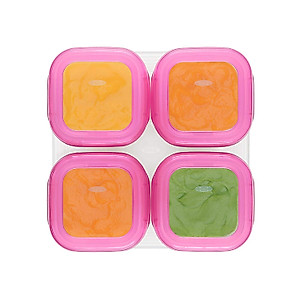 OXO Tot Baby Blocks Freezer Storage Containers, Pink, Set of 10