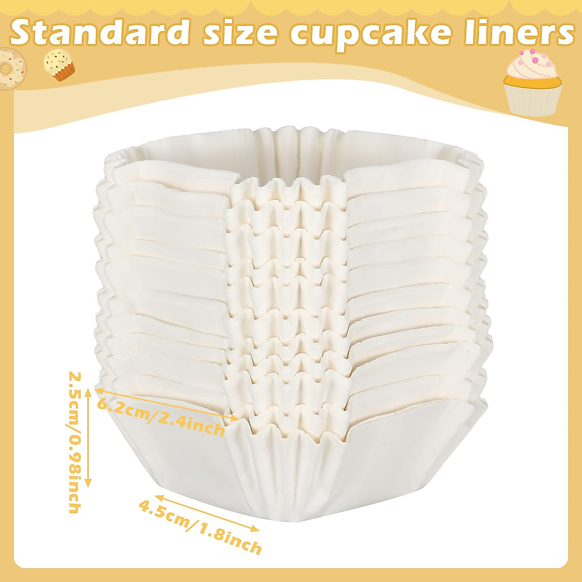 Tanlade 350 Pcs Square Mini Cupcake Liners Disposable Brownie Baking Cups Pan Liners Paper Baking Cup for Cupcakes and Cup Liners Party Supplies for Weddings Birthdays Bridal(White)