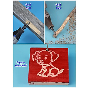 Mars-Rock Carbide Burr Set Compatible with Dremel Milwaukee 1/8" Shank 10PCS w/Wood Base Die Grinder Rotary Tool Rasp Bits Accessories Attachments Metal Wood Stone Plastic Carving Cutting Grinding