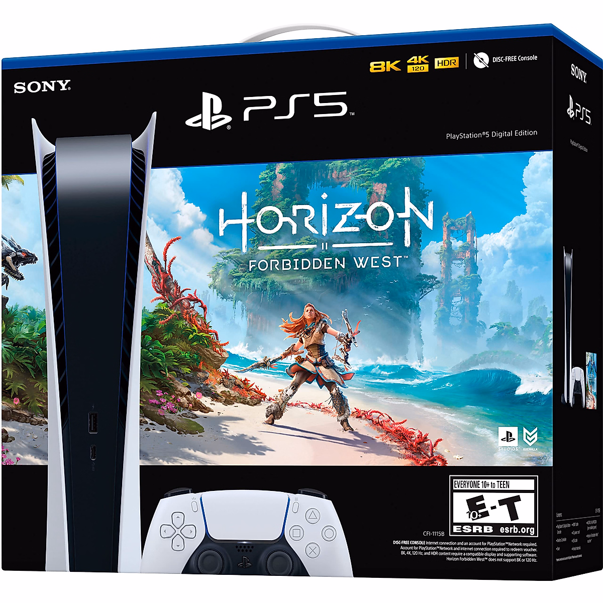 Playstation 5 Digital Edition PS5 Console Horizon Forbidden West Bundle (^Disc Free) - U Deal (Renewed)