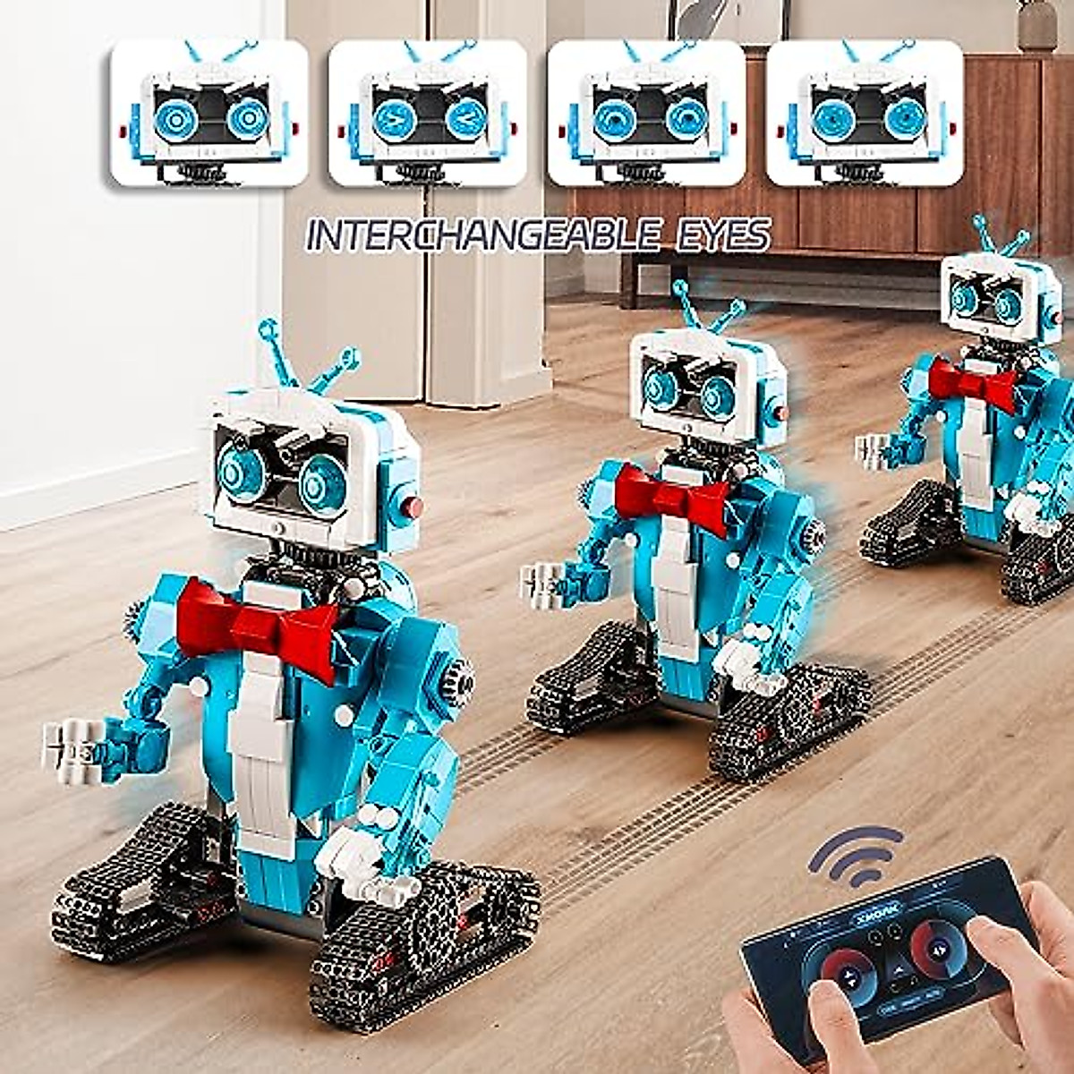 STEM Robot Building Toys for Kids Compatible with Lego Sets 3in1 Remote & APP Controlled Robot Building Kit Engineering Learning Educational Rechargeable Robot Toy Gifts for Boys Girls (726 Pcs)