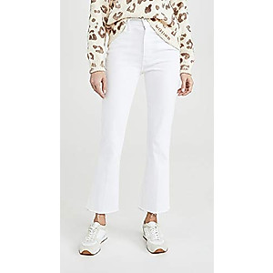 MOTHER Women's The Hustler Ankle Fray Jeans, Fairest of Them All, White, 23