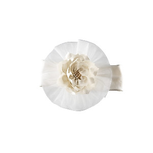 Newborn Baby Girl Lace Dress Set, 4 Pieces Outfit for Special Occasions (US, Age, 0 Months, White, Gold Belt)