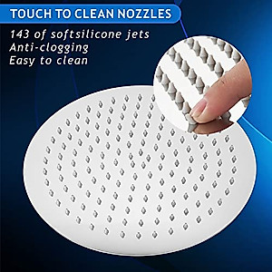 Voolan Rain Shower Head, High Flow Large Rainfall Showerhead Made of All Metal Stainless Steel, Waterfall Body Covering, Universal Wall and Ceiling Mount (12 Inch, Chrome)