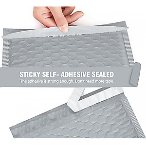 HBlife 50 Pcs Bubble Mailers, 6x10 Inches Self Seal Gray Poly Mailers, Padded Envelopes Shipping Bags Packaging for Small Business