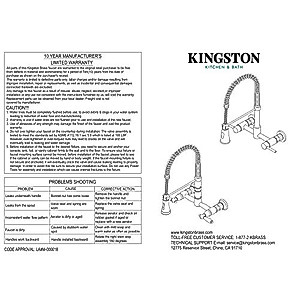 Kingston Brass GS8288DL Concord Pull-Down Sprayer Kitchen Faucet, Brushed Nickel