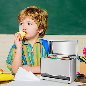 Tessco 2 Pcs Stainless Steel Straw Dispenser for Pencils Reusable Straw Holder with Lid Pencils Dispensers for Class Straw Organizer for Countertop Home Coffee Bar Supplies (Silver)