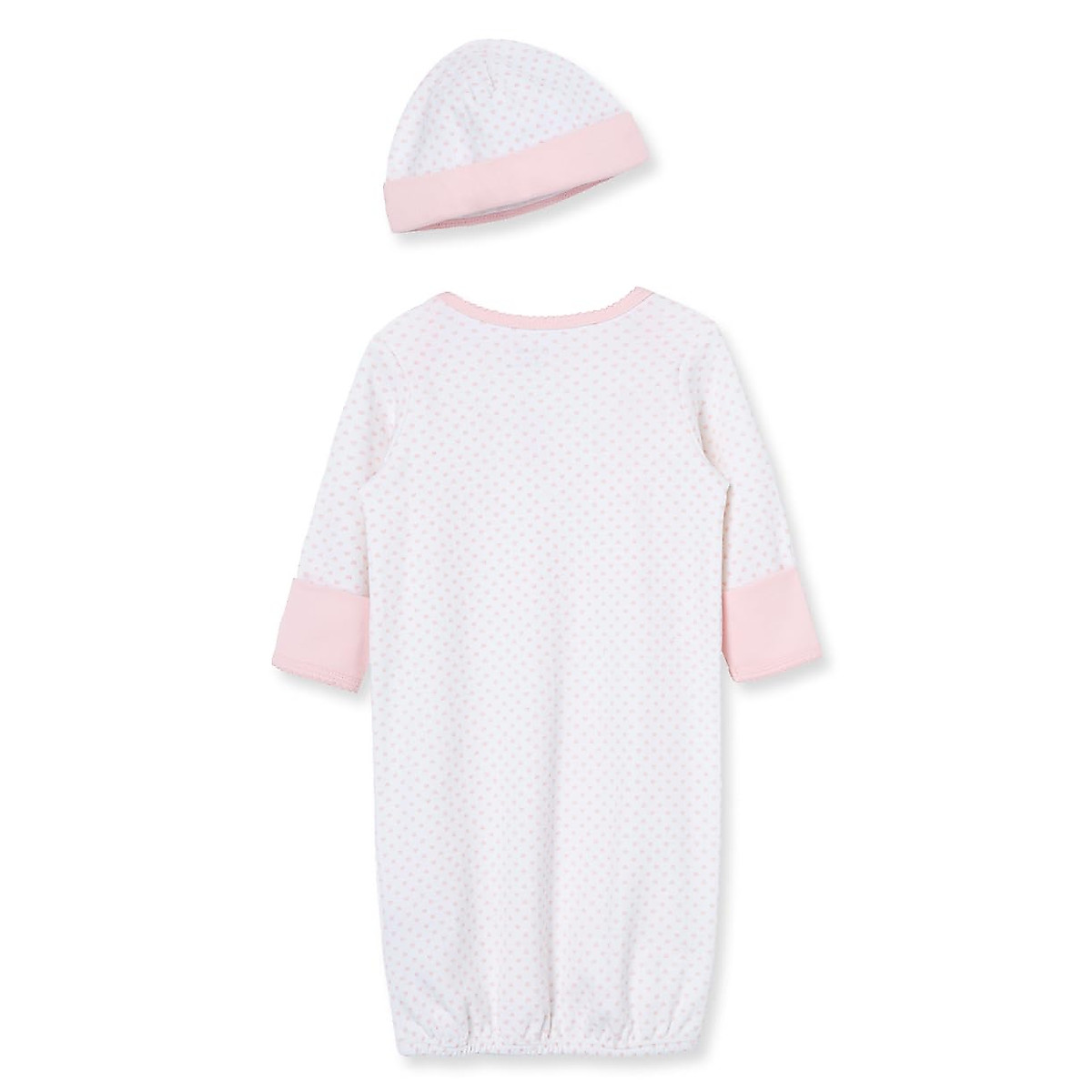 Little Me baby girls Hat Set infant and toddler nightgowns, White/Pink, 0-3 Months US