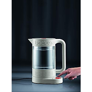 Bodum 11659-01US Bistro Electric water kettle, double wall with temperature control, 1.1 l, 37 oz, Black, 37 Ounce