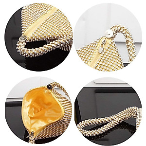 TOPCHANCES Gold Clutch Evening Bag,Large Size Triangle Bling Full Rhinestone Women Evening Handbag Clutch Bag for Wedding and Party Prom (Gold)