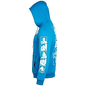 Marvel Men’s Avengers Fleece Hoodie Sweatshirt – Retro Iron Man, Hulk, Captain America, Thor, Spider-Man, Size Large, Marvel Blue