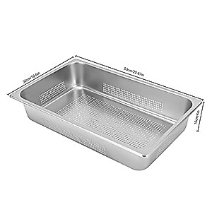 CNCEST 2pcs 4 Inch Commercial Food Heater, Steam Table Plate Buffet Counter Perforated Portable, for Use in Restaurant Canteensce