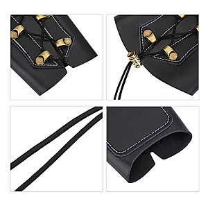 Archery Arm Guards PU Leather Archery Arm Guard Shooting Gear with Adjustable Straps for Bow Hunting Shooting (Black)