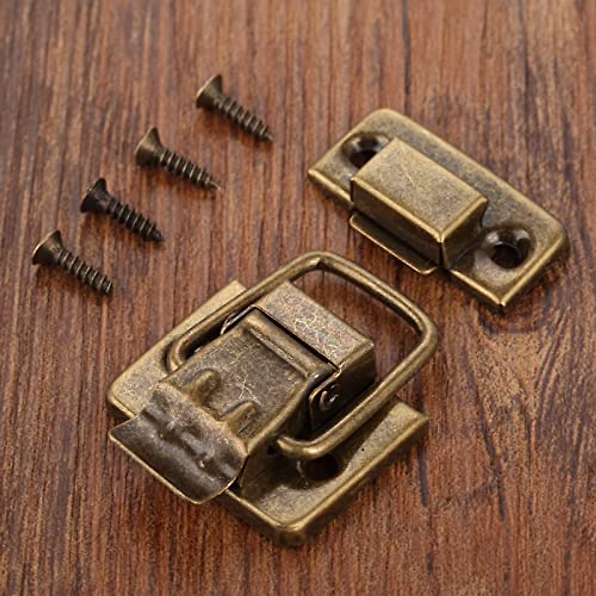 GAFENO Latch Lock Metal Lock Hasp Antique Bronze Latch Clasp Toggle BuckleJewelry Box Case Furniture Hardware Suitcase w/Screws