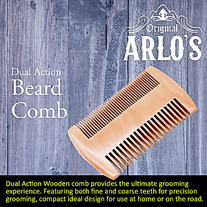 Arlo's 5-PC Mens Premium Beard Grooming Kit w/Vitamin E Beard Oil 2.5oz -Beard Oil, Beard Brush, Beard Comb, Beard Scissors & Carry Bag