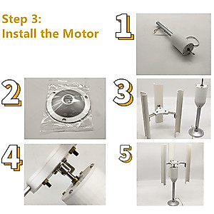 Wind Generator DIY Vertical Axis Wind Turbine Model Three-Phase Permanent Magnet Generator, for Teaching Physical Power Generation Principle
