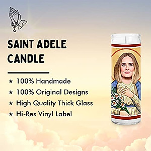 A Celebrity Prayer Candle - Funny Saint Candle - 8 inch Glass Prayer Votive - 100% Handmade in USA - Funny Celebrity Novelty Gift