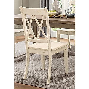 Wycian Chair Stand, Chair Cushion Seat 2PCS White Seat Height 17.5" Wood Capacity 250LB 23" L 17.5" W 40" H Living Room Bedroom Patio Dining Chairs