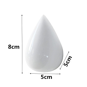 MARGUERAS 4pcs Water Drop Shaped Minimalist Design Decorative Creative Wall Mounted Coat Hat Hanger Hook (White)