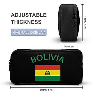 Flag of Bolivia Teen Adult Pencil Case Large Capacity Pen Pencil Bag Durable Storage Pouch