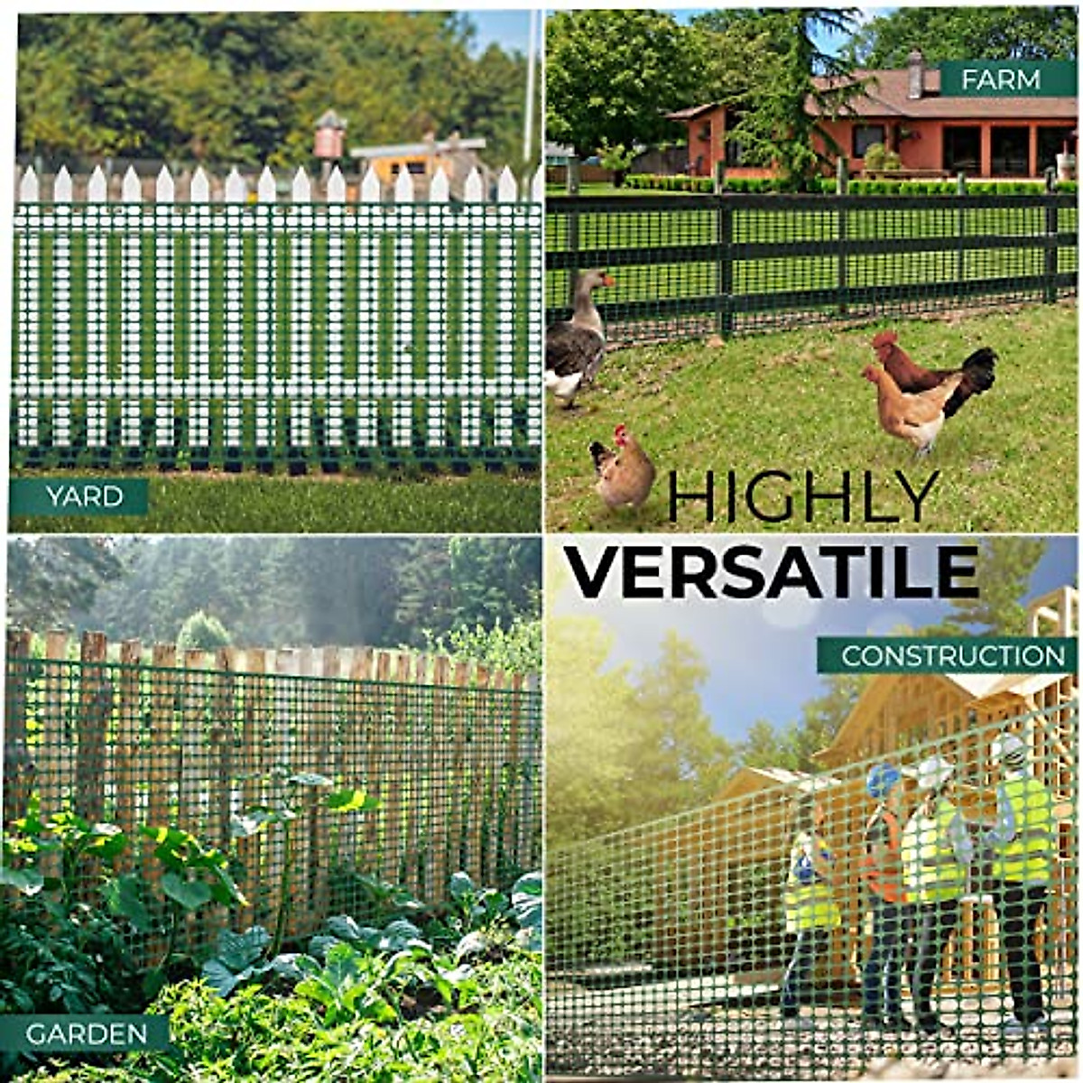 Temporary Fence Plastic Fence Roll 4x100, Green Garden Fencing for Yard, Plastic Fencing Roll, Plastic Garden Fence for Dogs, Green Snow Fence Plastic 100 feet, Safety Fence, Mesh Fence for Garden