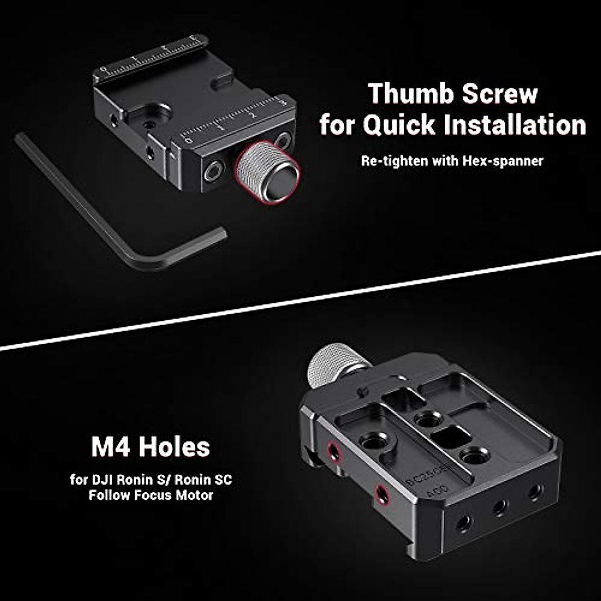 SmallRig DSLR and Mirrorless Quick Release Clamp for Arca-Type Standard Compatible with DJI Ronin S/SC ZHIYUN Crane Series Weebill S Gimbal - DBC2506