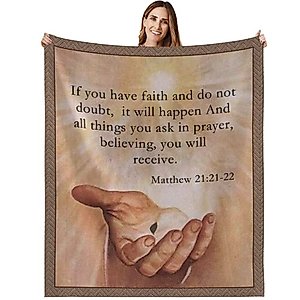 Socofuz Inspirational Gifts for Women Men, Scripture Blanket, Christian Gifts for Women Faith, Christian, Religious, Catholic, Encouragement Gifts, Throw Blanket for Prayer and Compassion 50x60 inches