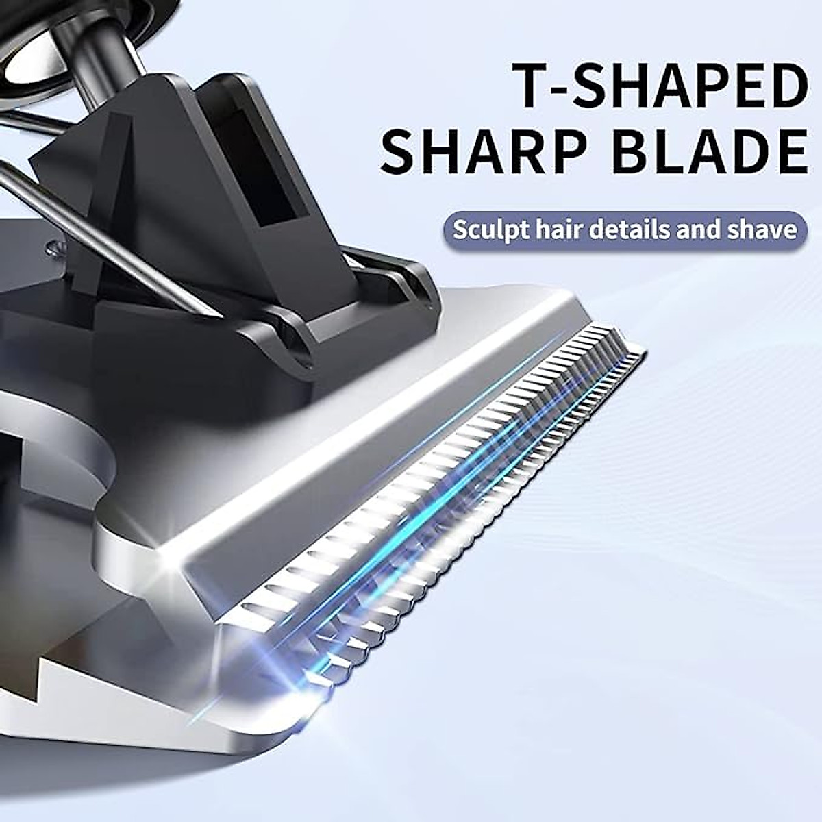 COUEMT Hair Trimmer for Men Zero Gapped Trimmer Shape Up Clipper for Men Cordless Hair Edger Professional T Blade, Sculpted Styling Barber Shears, Rechargeable Razor， 1-3mm, Blue