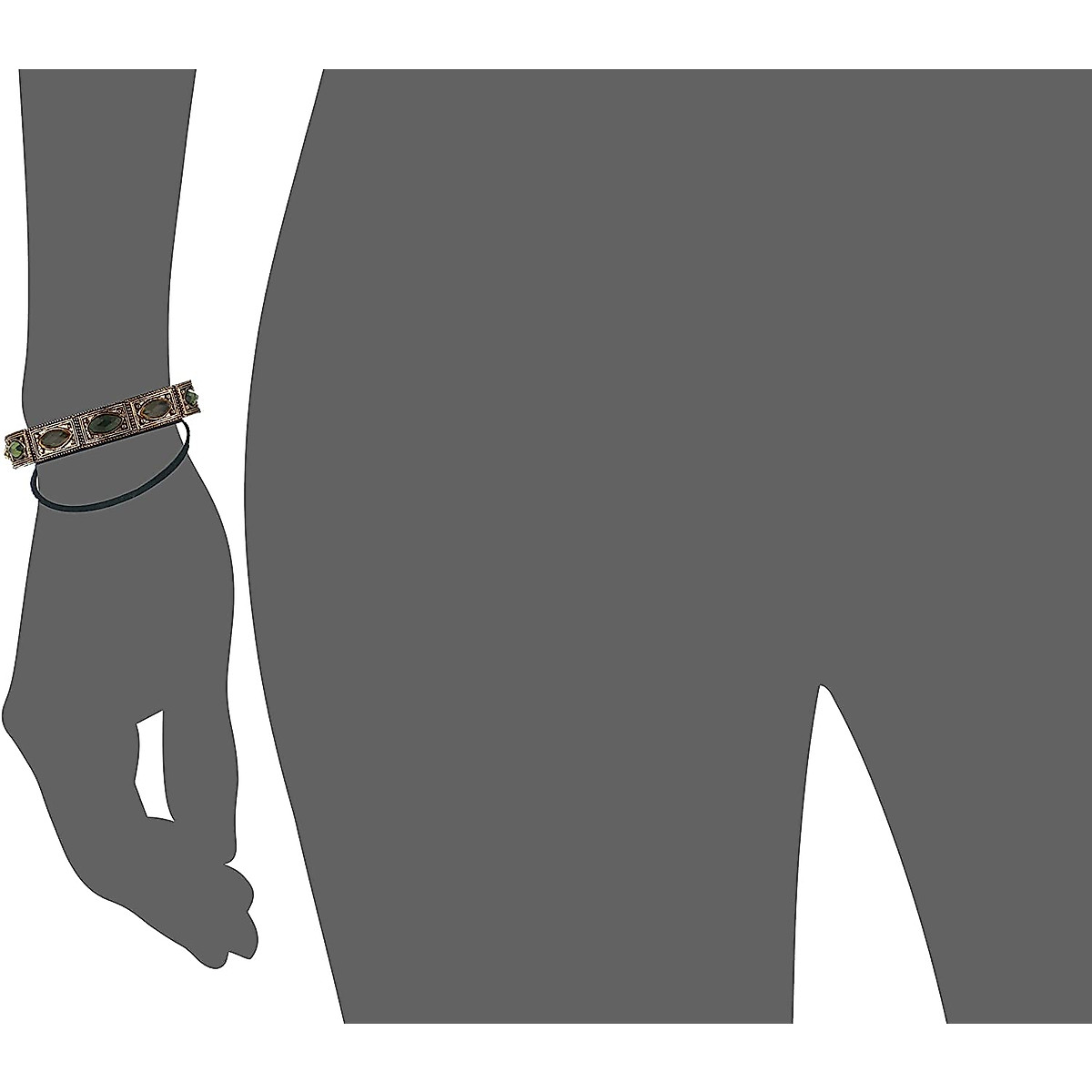 1928 Jewelry Brass Peridot Jonquil Stretch Bracelet