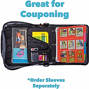 Case-it The Dual 2-in-1 Zipper Binder - Two 1.5 Inch D-Rings - Includes Pencil Pouch - Multiple Pockets - 600 Sheet Capacity - Comes with Shoulder Strap - Mint Blue Dual-101