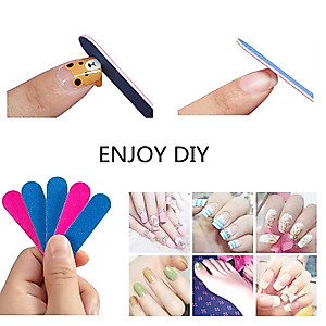 Transun Moo Mini Nail Files Bulk, 100 Pack 2 Inches Disposable Double Sided Emery Boards Manicure Pedicure Tools(1002)