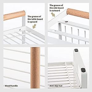 CEEFU Elevated Dog Bowl Cat Bowls with Stand, Adjustable Raised Pet Bowl Stand Feeder, Anti-Slip Metal Wire Stand with 2 Ceramic Bowls