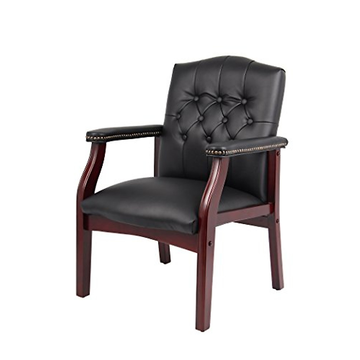Boss Office Products Ivy League Executive Guest Chair, Vinyl, Black