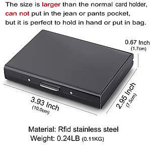 EASTNIGHTS RFID Credit Card Holder Protector Metal Credit Card Wallet Business Card Holder for Men Women Gift Box Package (Black)