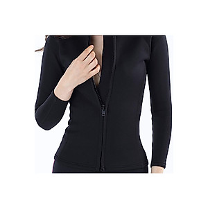 Micosuza Women's Wetsuit Jacket Premium Neoprene 1.5mm Long Sleeve Front Zip Wetsuit Top