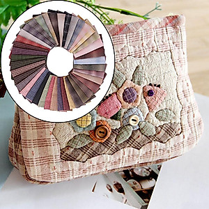 Generic 50Pcs Plaid Fabric Squares Cotton Fabric Squares Quilting Fabric Patchwork 50 Design Precut Quilt Charm Squares for DIY Craft Sewing,, 10x10cm