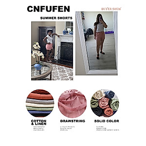 CNFUFEN Women's Lounge Bermuda Shorts Athletic Casual Jersey Cotton Stretchy Shorts with Pockets Folded Hem High Waisted Hot Pants Black M