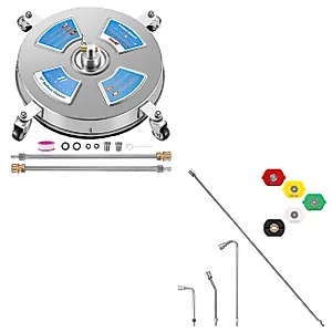 M MINGLE 17'' Pressure Washer Surface Cleaner, Pressure Washer Extension Wand with 5 Nozzle