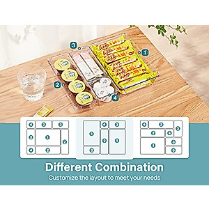 Kootek 22 Pcs Clear Plastic Drawer Organizer Set, 4-Size Bathroom Drawer Organizers Non-Slip Desk Dividers Trays, Versatile Storage Bins for Makeup, Jewelry, Vanity, Bedroom, Kitchen, Office