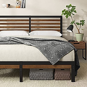 Zinus Kai Bamboo and Metal Platform Bed Frame with Headboard / No Box Spring Needed / Easy Assembly, King