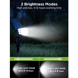 InnoGear Solar Outdoor Lights, 48 LED Spot Lights Outdoor IP67 Waterproof Spotlights for Yard Solar Spotlight 2-in-1 Landscape Spotlights Auto On/Off for Driveway Walkway Patio, Pack of 4 (White)