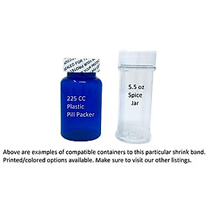 86 x 28 mm Clear Perforated Shrink Band for Spice Jars, Large Packer Bottles, Small Jars and More. [Compatible Diameter Range: 1.85” – 2”] - Bundle of 250