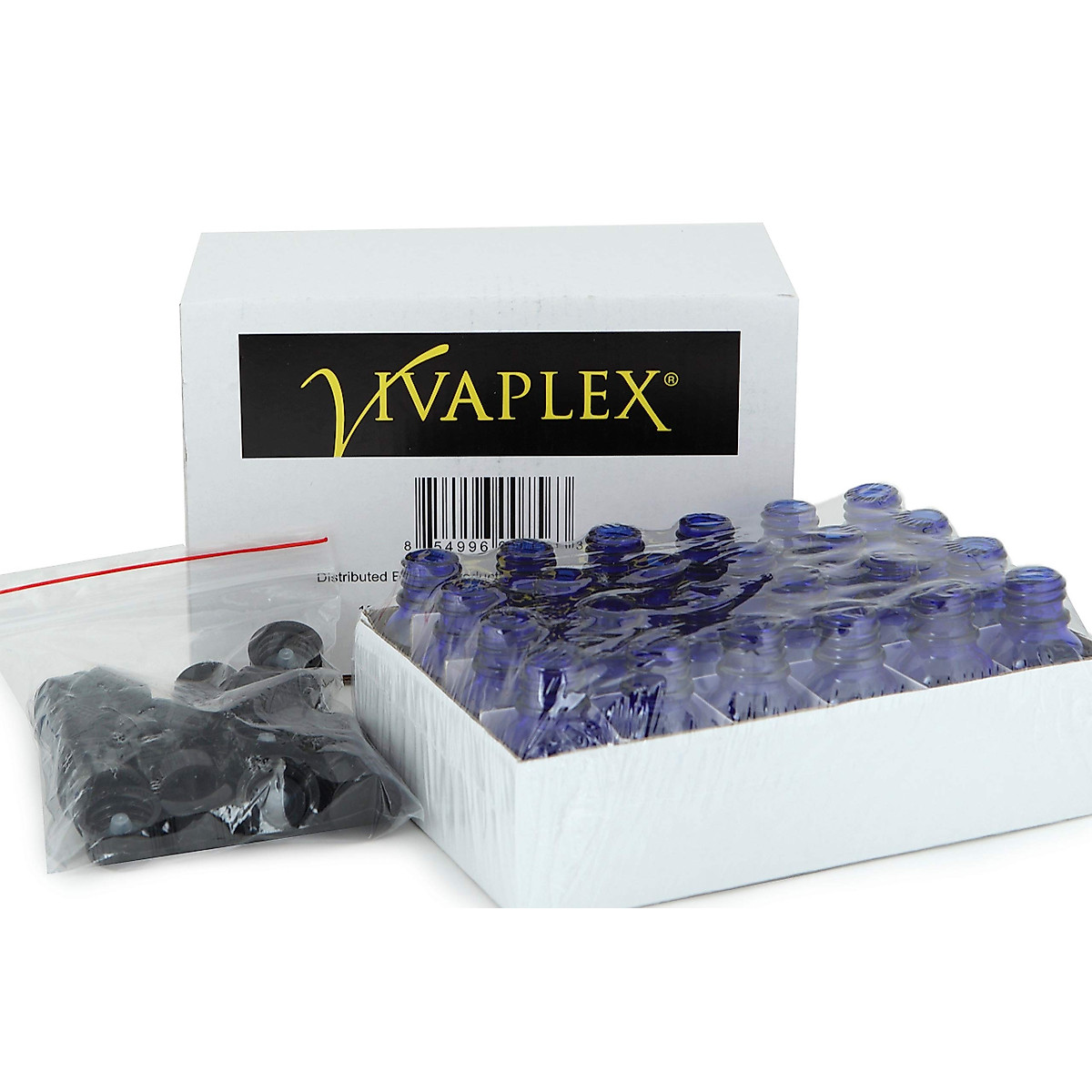 Vivaplex, 24, Cobalt Blue, 15 ml Glass Bottles, with Lids