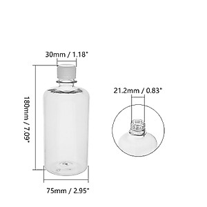 Aicosineg 10Pcs 500ml Plastic Container Lab Chemical Reagent Bottles 16.91oz Small Mouth Storage Bottles Plastic Sample Liquid Storage Containers Sealing Bottles with White Cap for Food Stores Clear